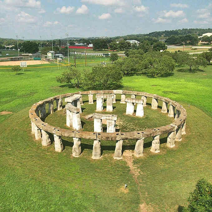Ancient mysteries meet Hill Country charm in this full-scale replica, standing proud against the Texas sky like Druids never left.