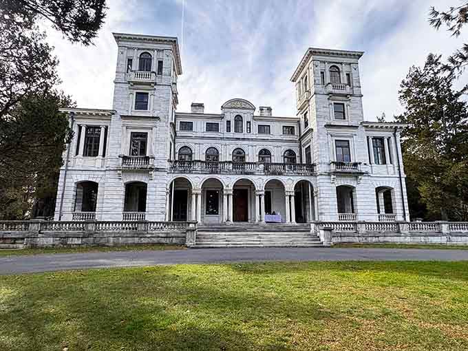 This Italian Renaissance palace gleaming white against the mountains belongs on a Mediterranean hillside, not Virginia.