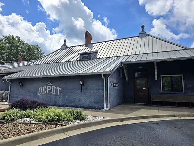 The Depot's sleek exterior whispers stories of travelers past while welcoming today's hungry guests with open arms.