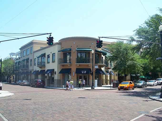 Winter Park's brick-paved streets and elegant storefronts create a scene straight from a classic American postcard.
