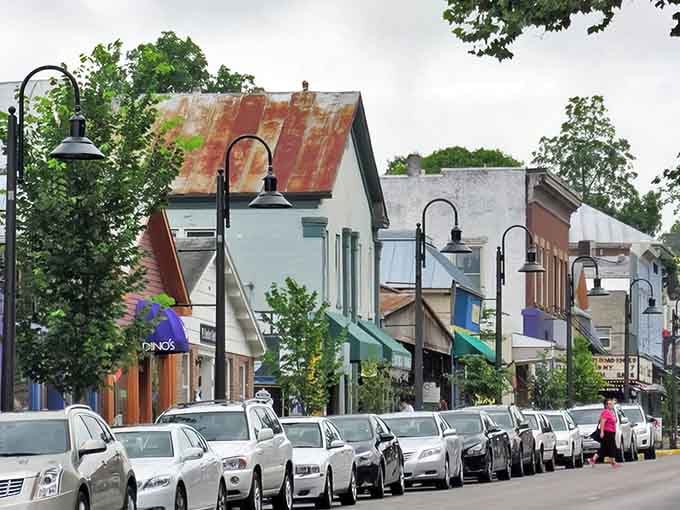 Weathered rooftops and vintage streetlamps create a skyline that's more charming than any glass-and-steel downtown could dream of being.