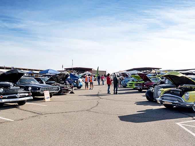 Classic cars gleaming in the sunshine turn parking lots into impromptu auto shows worth the admission alone.