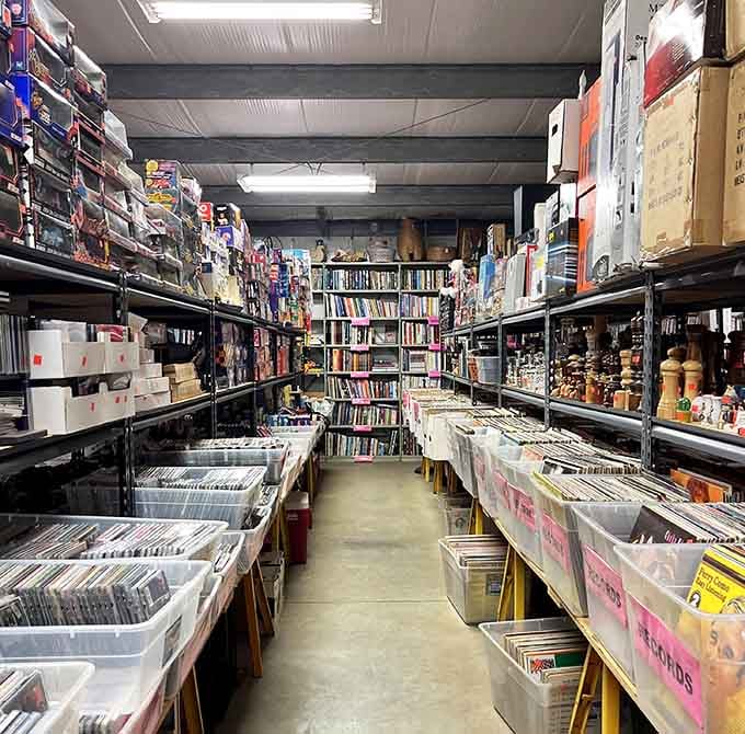 Those vintage records could soundtrack your entire youth, stacked between shelves of nostalgic finds and forgotten gems.