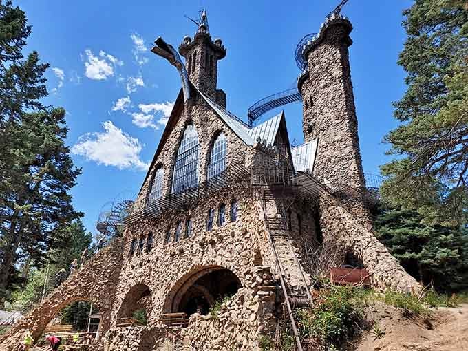 Every stone placed by hand, every staircase spiraling skyward—this fairy-tale fortress proves dedication knows no bounds.