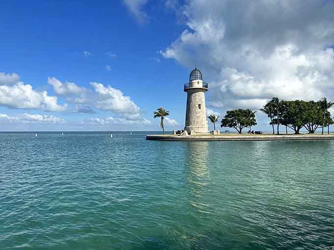 This charming tower sits right at the water's edge, perfectly positioned like a chess piece on nature's board.