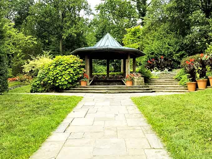 That peaceful pavilion beckons you to sit, breathe deep, and remember what relaxation actually feels like.