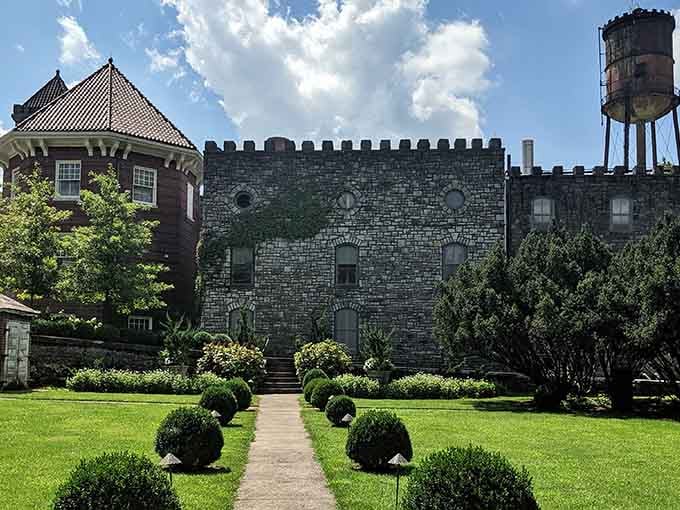 This castle-like distillery complex rises from Kentucky soil like a medieval dream with modern spirits.