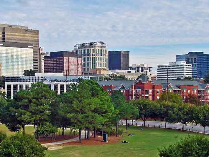 Tree-lined streets and modern buildings blend seamlessly where government meets everyday life in this capital city's heart and soul.