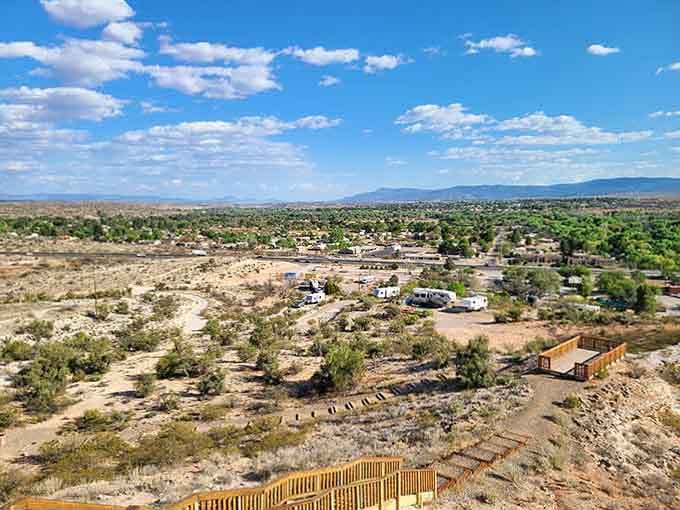 Verde Valley spreads out below like a patchwork quilt, reminding you that wide-open spaces still exist in abundance.