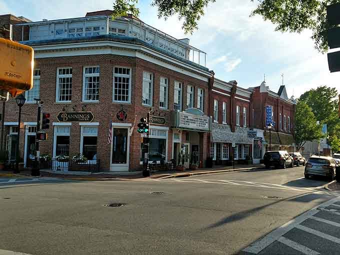 Classic downtown architecture meets modern storefronts where shopping local means supporting neighbors who've become friends over the years.