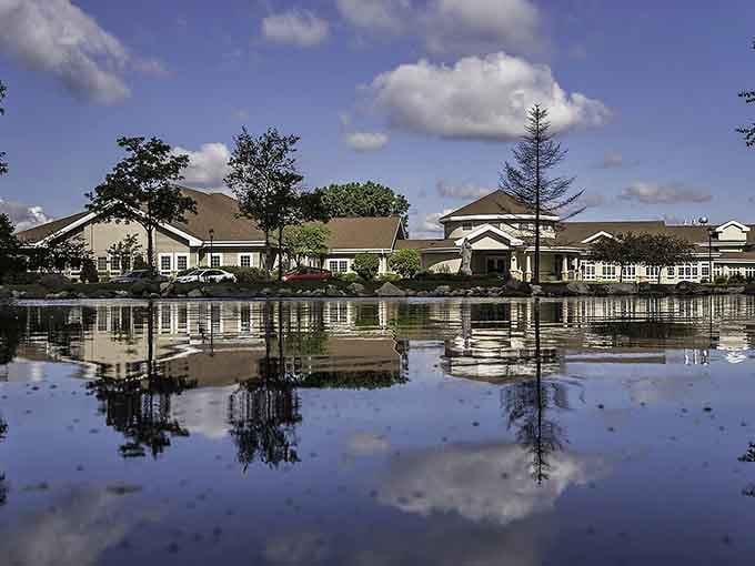 When the sky and earth shake hands through still water, you get this serene Wisconsin moment worth pausing for.