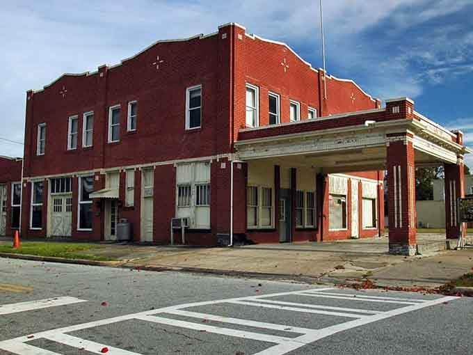 Classic brick building with vintage charm stands as a testament to the town's enduring character and pride.