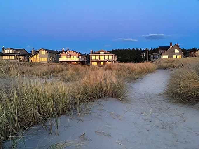 That perfect coastal trail leads between dunes and ocean, offering peaceful walks that clear your mind completely.