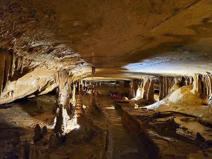 These limestone formations create an underground palace that makes you wonder what else is hiding beneath Indiana.