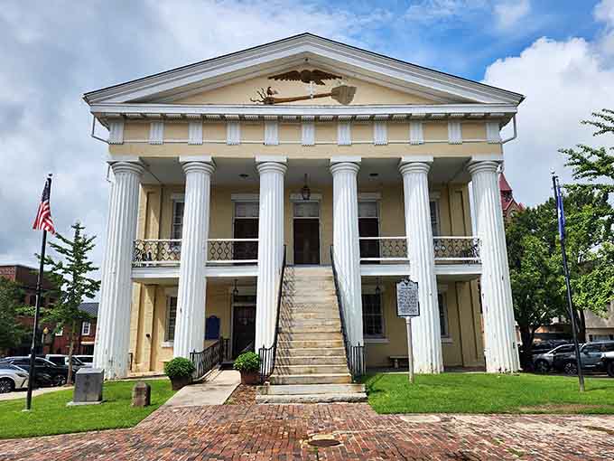 Those grand white columns frame a building that commands respect while welcoming everyone through its doors.