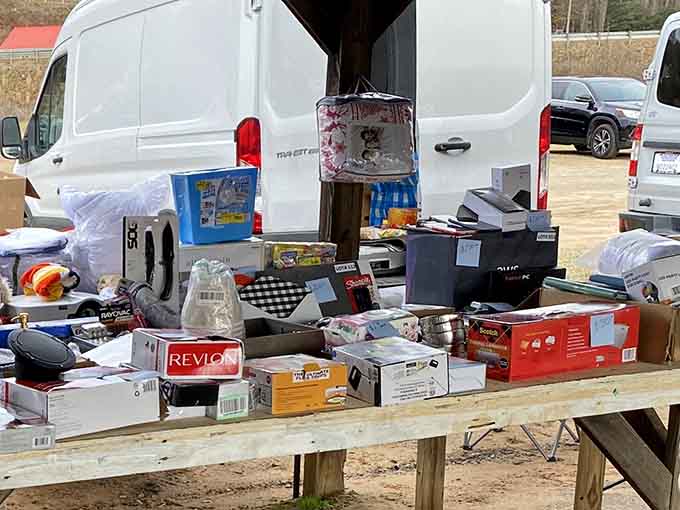 One vendor's tailgate transforms into a department store, proving everything really does have a second life.