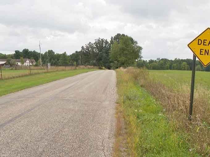 The "Dead End" sign isn't kidding around&mdash;this lonely stretch of country road means business, folks.