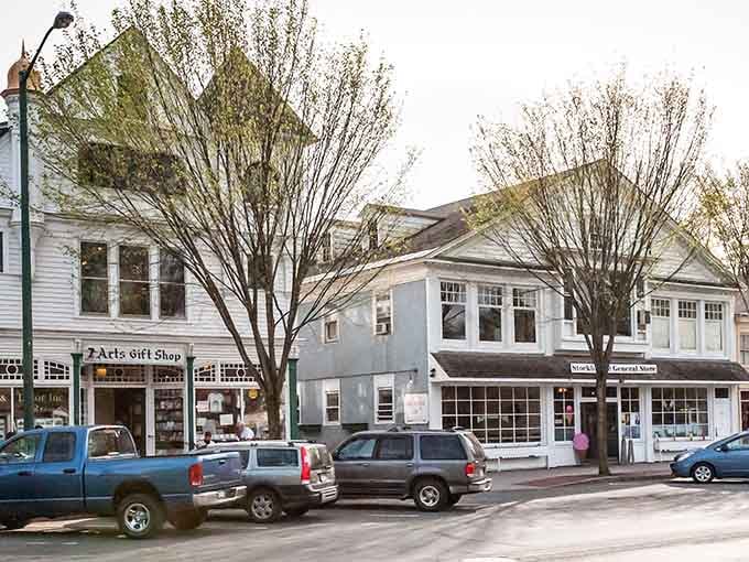 Local shops nestle into white clapboard buildings that look like they've been waiting just for your visit today.