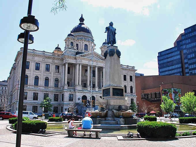 Syracuse's classical courthouse architecture looks like it belongs in a much pricier city, yet here it anchors an affordable downtown.