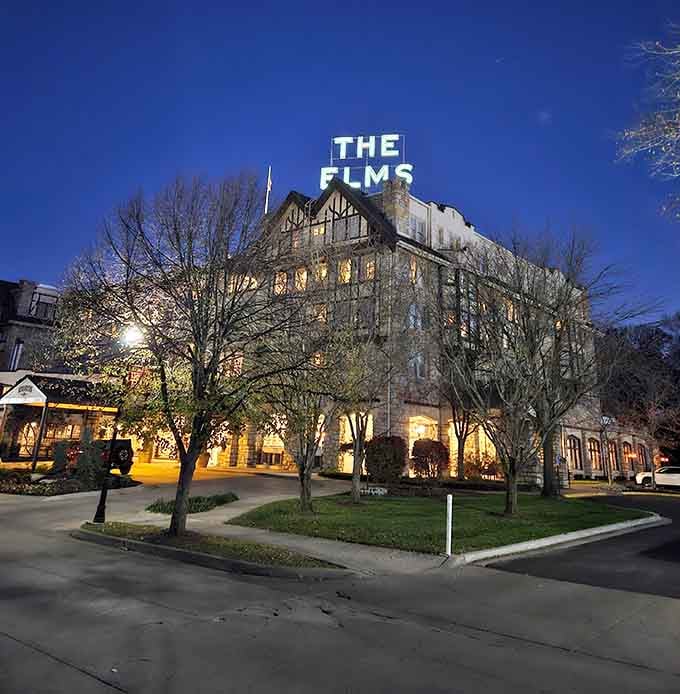 Corner views reveal the hotel's impressive scale, where bare winter trees frame a building that's stood the test of time.