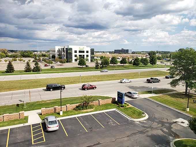 Wide boulevards and careful planning make Troy feel spacious and organized, like someone actually thought about traffic flow.
