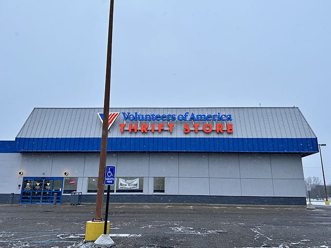 The wide storefront and ample space suggest endless aisles of discoveries waiting inside this volunteer-powered treasure trove.