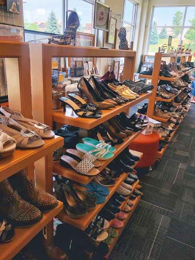 The shoe section stretches like a footwear buffet, offering everything from sensible flats to statement pieces galore.