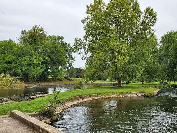 The Kalamazoo River winds through town, offering peaceful waterfront views that cost exactly zero dollars to enjoy daily.