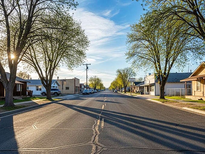 Tree-lined streets and actual yards remind you that not all California living requires winning the lottery first.