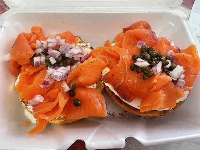 Lox piled high with capers and onions transforms a simple bagel into a luxurious brunch worth celebrating.