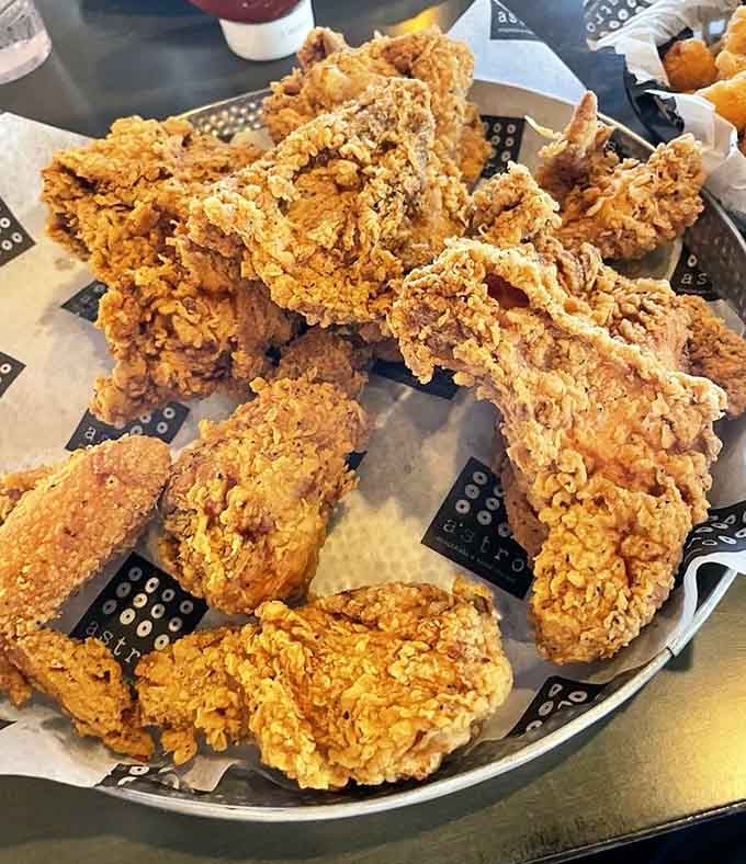 Golden, crispy perfection that proves some things are worth waiting in line for, especially when they're this beautifully fried.