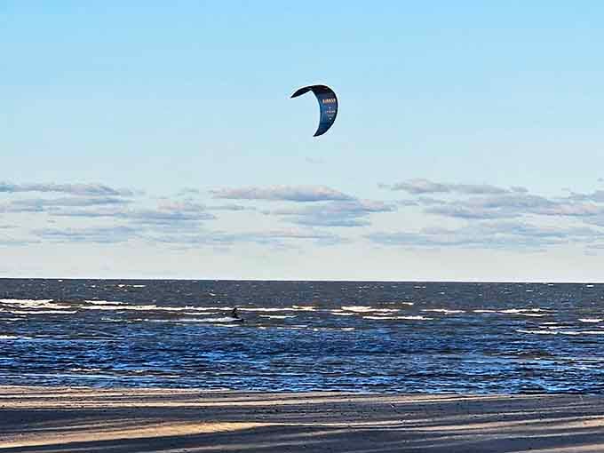 Kitesurfing on Saginaw Bay: because sometimes you need to literally let the wind take you places.