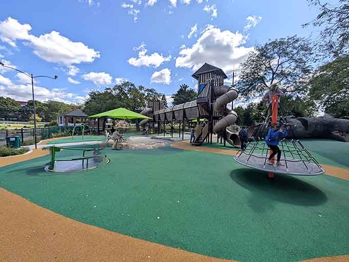 Modern playgrounds have gotten so elaborate, kids today don't know the simple joy of a rusty swing set.