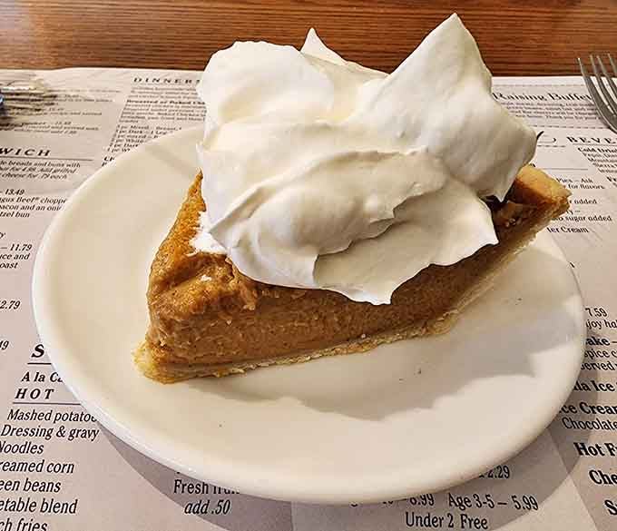 That mountain of whipped cream on pumpkin pie could probably be seen from space, and we're not complaining.