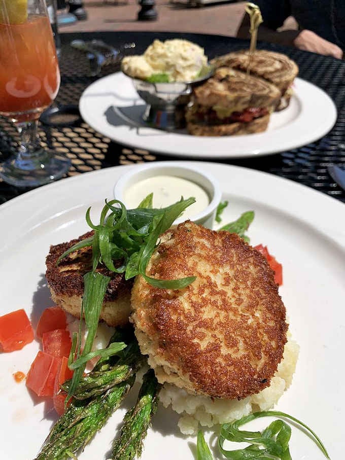 Golden-crusted crab cakes that prove Virginia knows exactly what to do with its famous blue crabs.