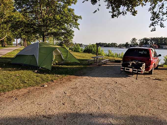Lakeside camping with a view that makes you forget you left your phone charger at home anyway.