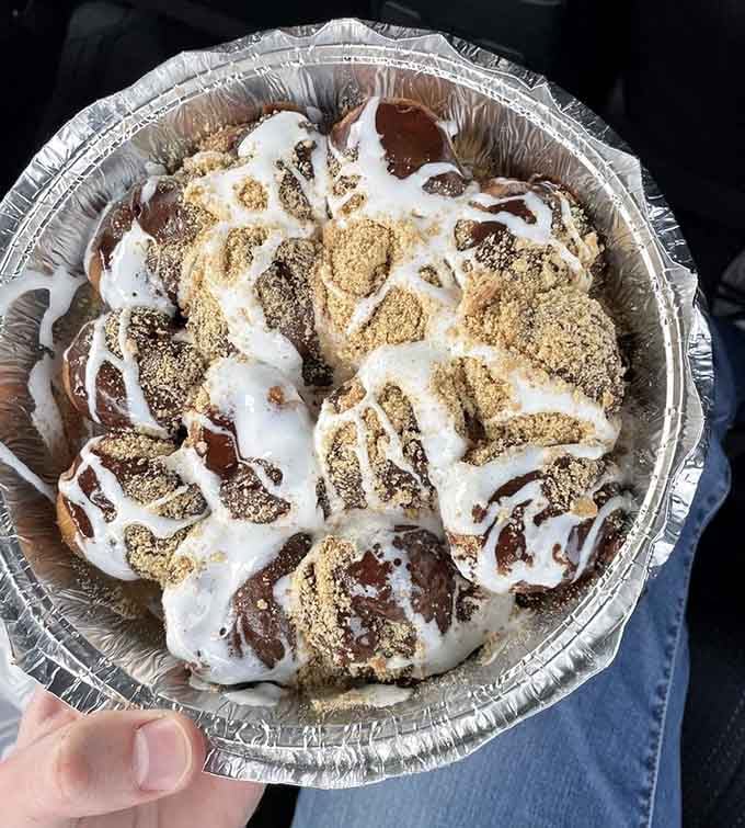 S'mores donuts with graham cracker crunch and chocolate drizzle bring campfire nostalgia without the smoke.