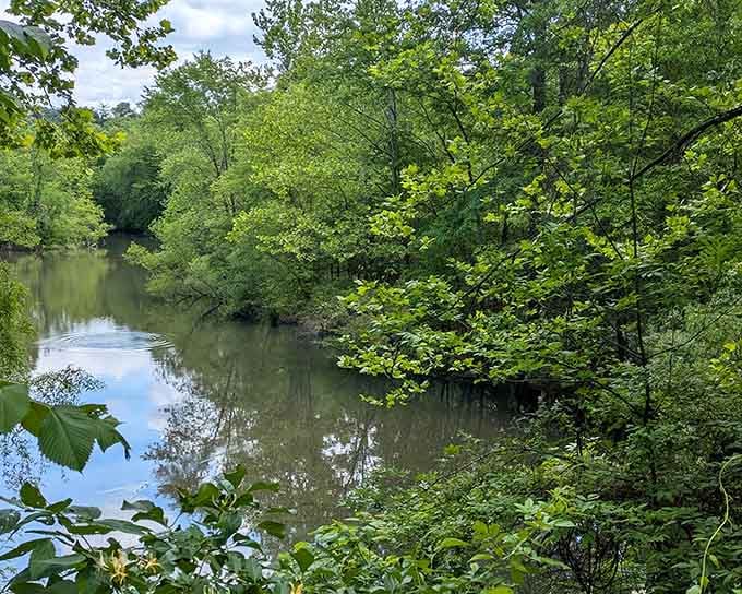 The river mirrors the sky so perfectly here, you might need a moment to figure out which way is up.