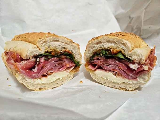 Layers of Italian meats stacked so high you'll need an engineering degree to figure out the best angle of attack.