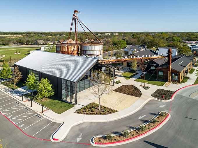 Industrial chic meets small-town Texas, proving that old grain silos can have second acts worth celebrating.
