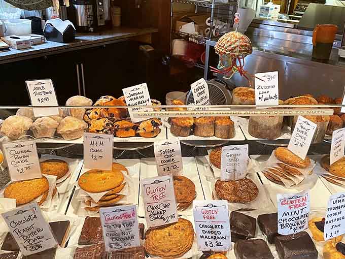 That pastry case is basically a choose-your-own-adventure book, except every choice ends deliciously and there are no wrong answers.