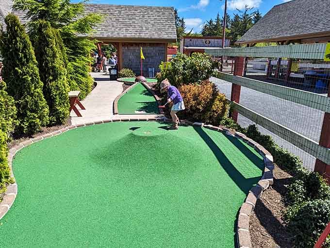Mini golf challenges await on this well-maintained course where skill matters less than enthusiastic putting attempts.