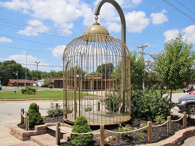 A birdcage big enough to house a pterodactyl, because apparently regular-sized cages are just too boring.