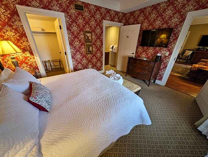 Step into a suite where vintage charm meets modern comfort, making every moment feel special.