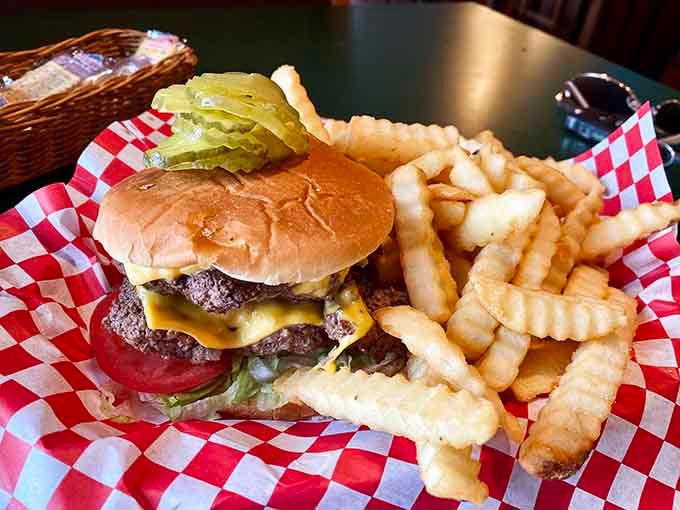 When one patty simply won't do, this double-stacked beauty steps up to handle serious hunger.