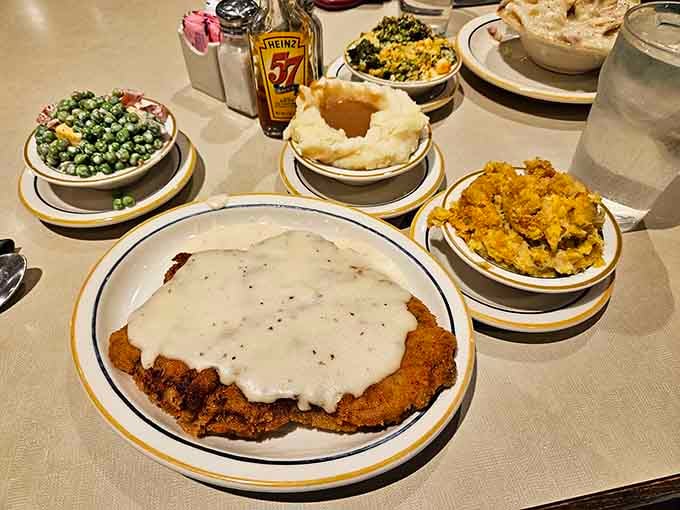 That chicken fried steak could double as a welcome mat, and honestly, we'd be honored to be greeted this way.