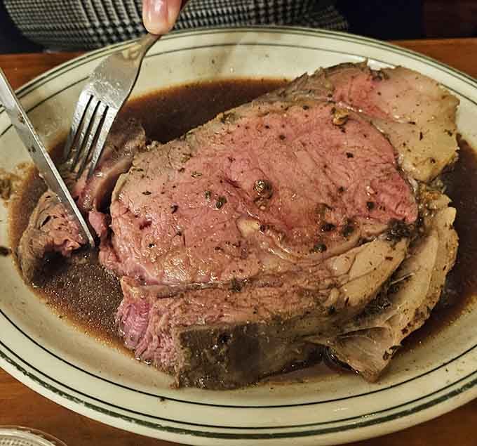 Prime rib sliced thick enough to make you forget every diet you've ever attempted, and you won't regret it.