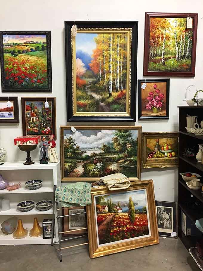 From serene landscapes to bold florals, these framed paintings prove that one person's attic treasure is another's perfect wall art.