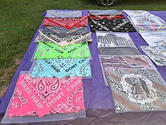 Bandanas in every color imaginable prove that sometimes the simplest items make the most satisfying finds.