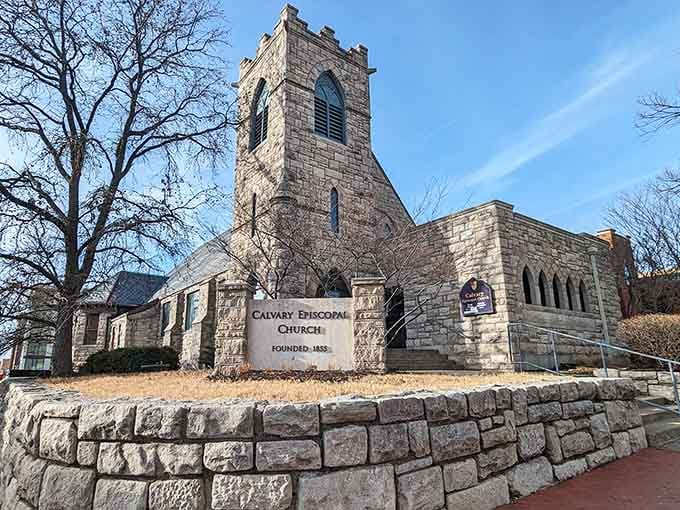 Calvary Episcopal Church's stone tower reaches skyward, proving Columbia's been building things to last since way back when.
